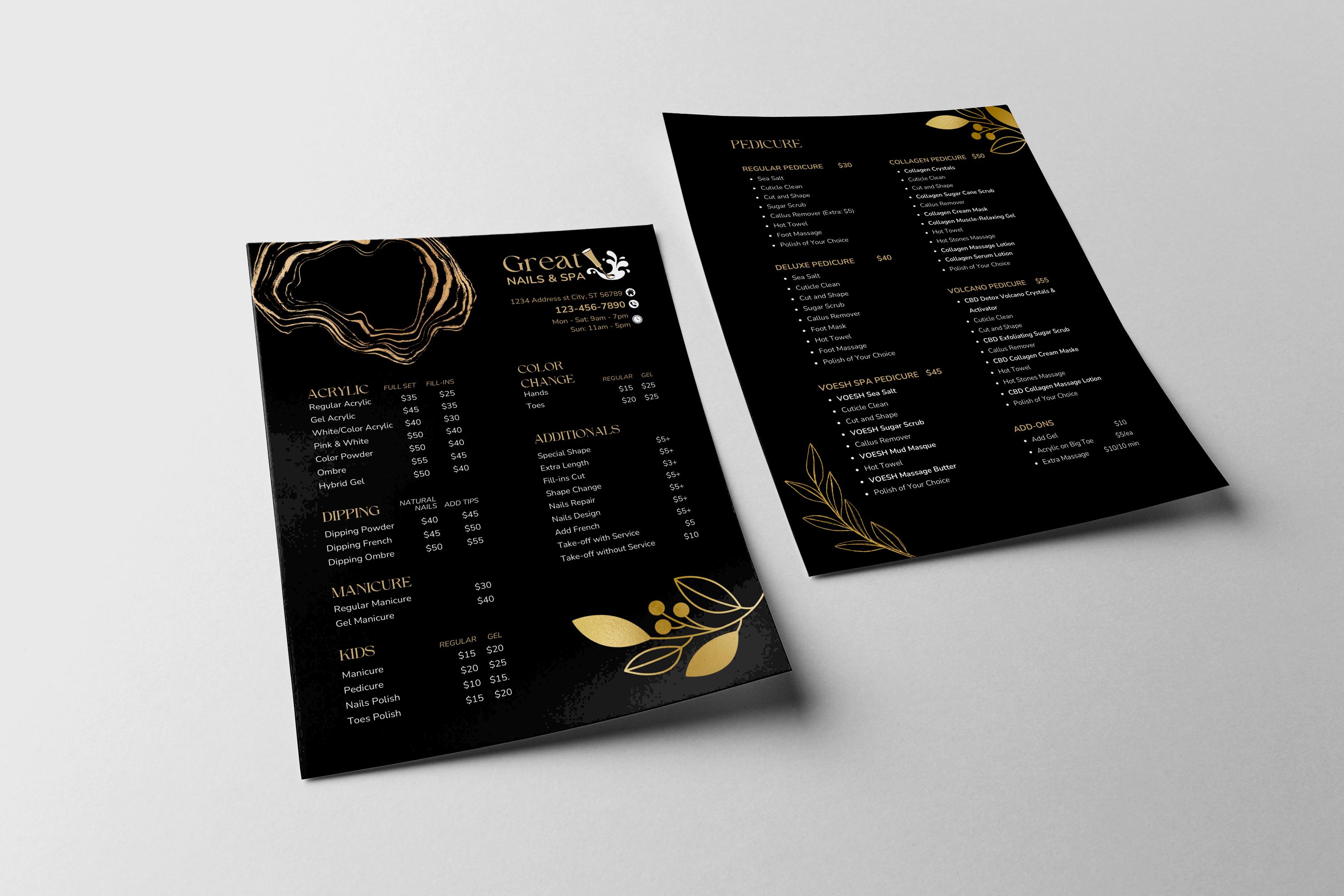 Nail Salon Menu | Editable & Printable Design for Nail Salon | Canva ...