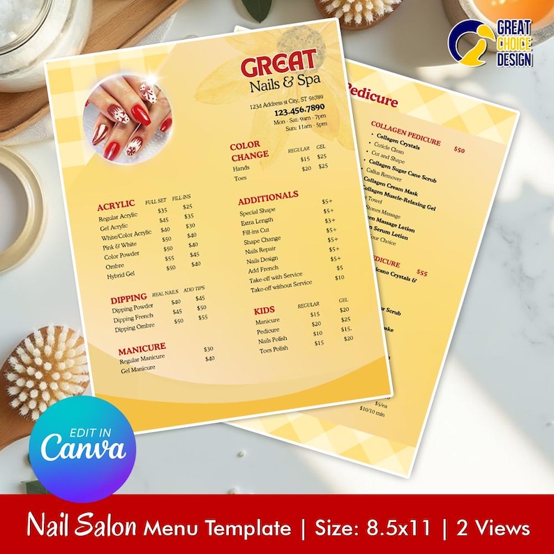 Nail Salon Menu | Editable & Printable Design for Nail Salon | Canva ...