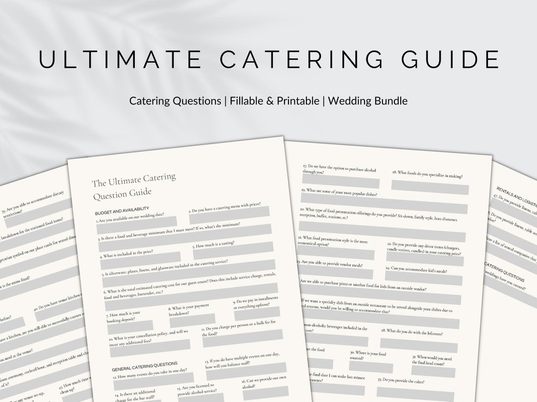 Wedding Catering Questions Guide | Event Catering Questions Guide ...