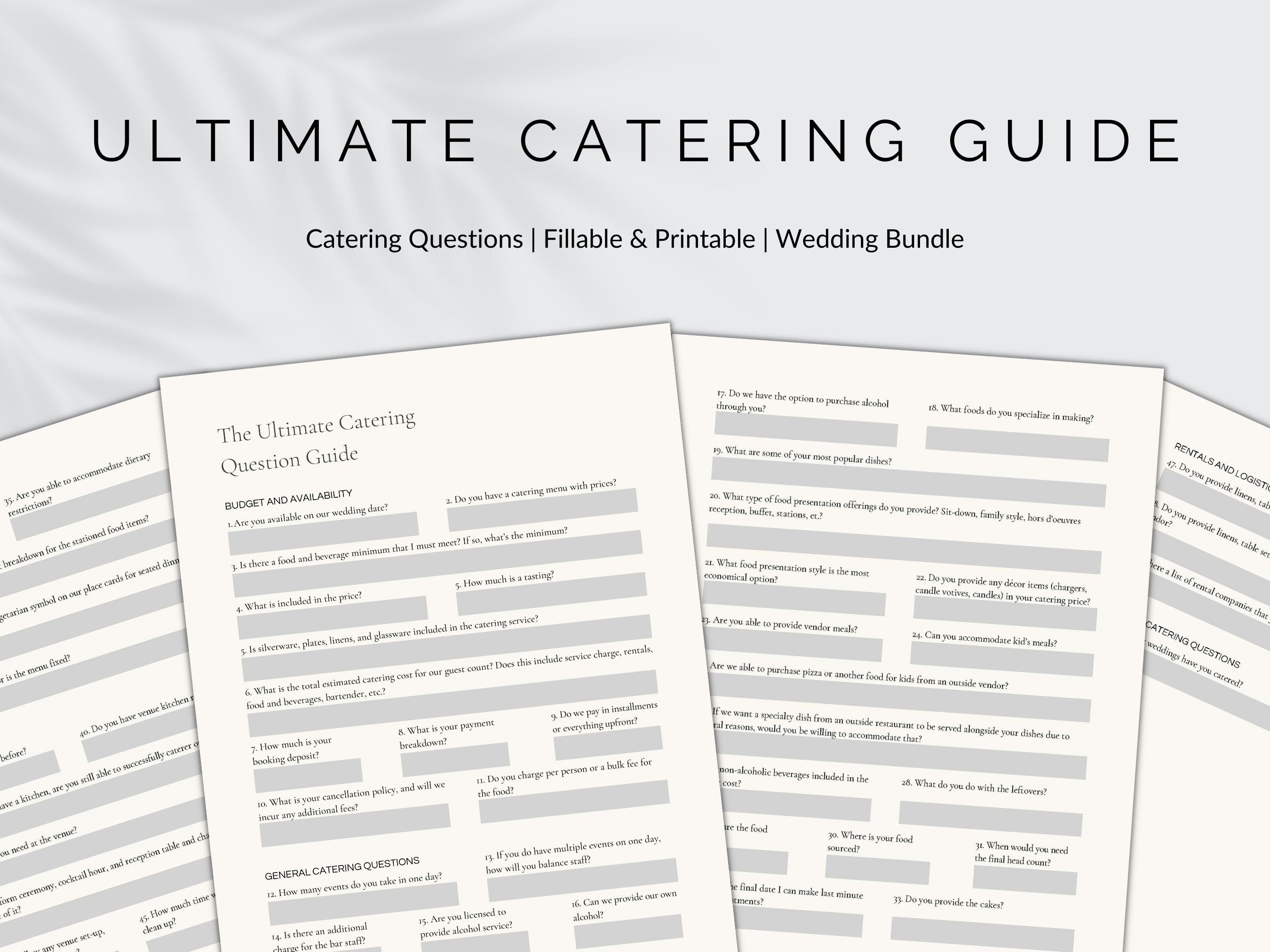 Wedding Catering Questions Guide | Event Catering Questions Guide ...