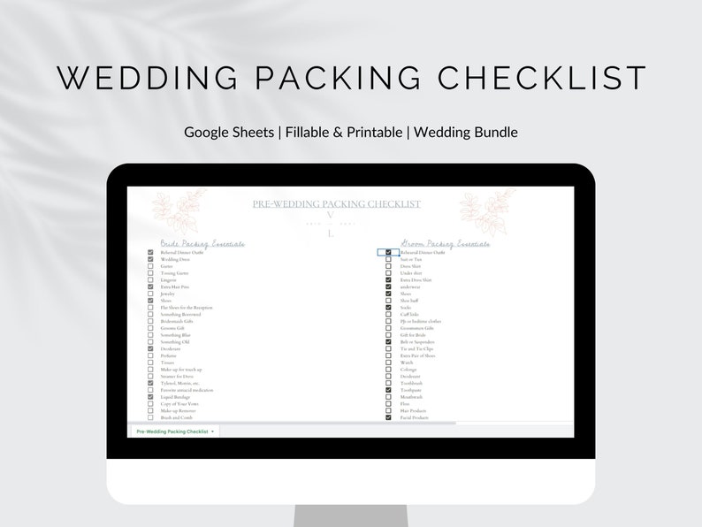 Wedding Packing Checklist | Wedding Pre-packing Checklist | Google ...