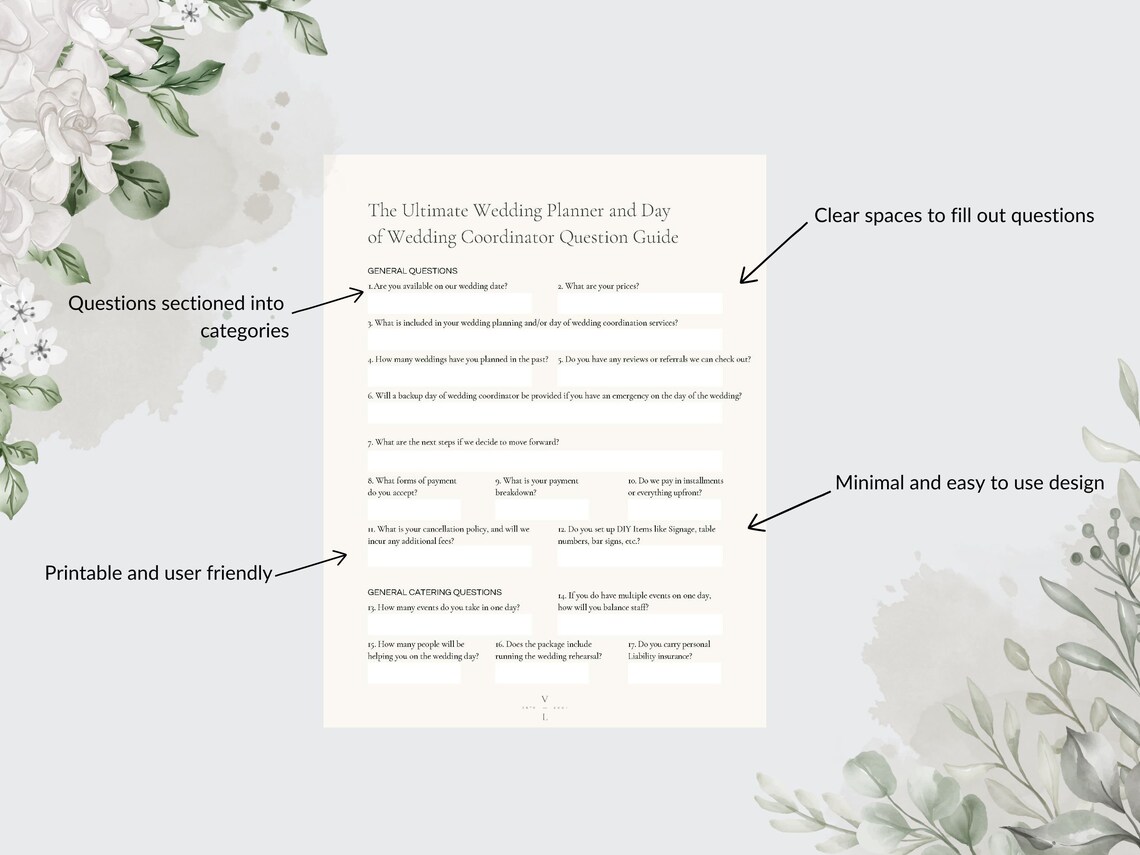 Wedding Vendor Questions Guide Event Vendor Questions Guide Wedding ...