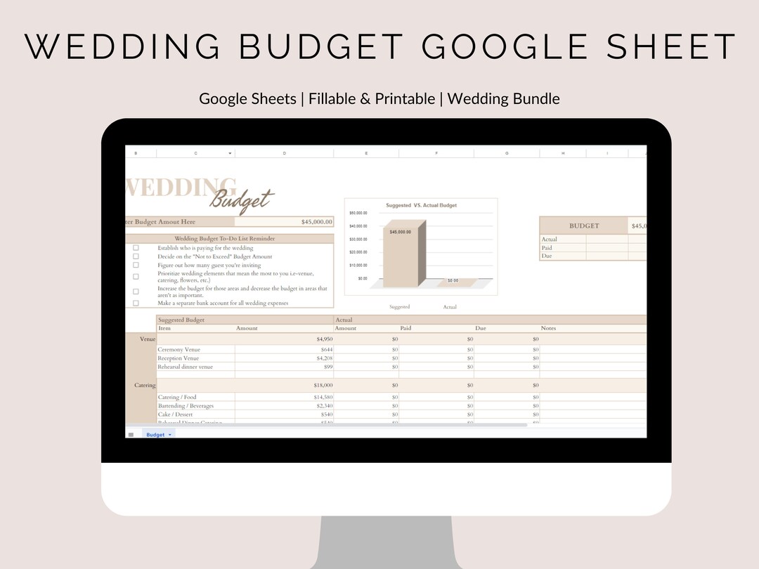 Wedding Budget Spreadsheet | Wedding Budget Google Sheets | Wedding ...