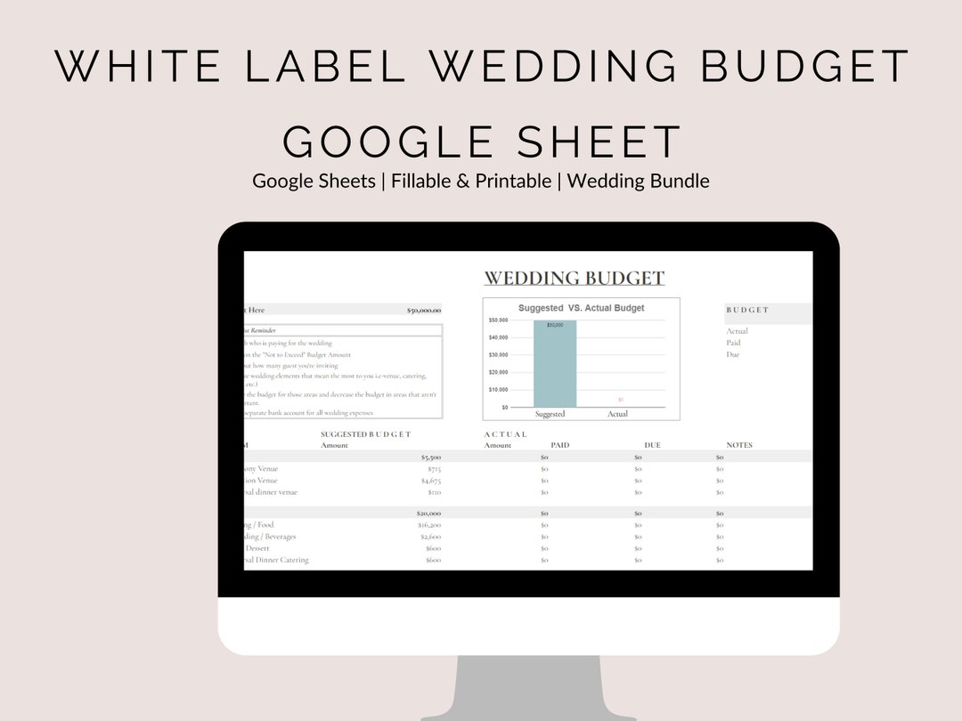 White Label Spreadsheet | White Label Wedding Budget Google Sheet ...