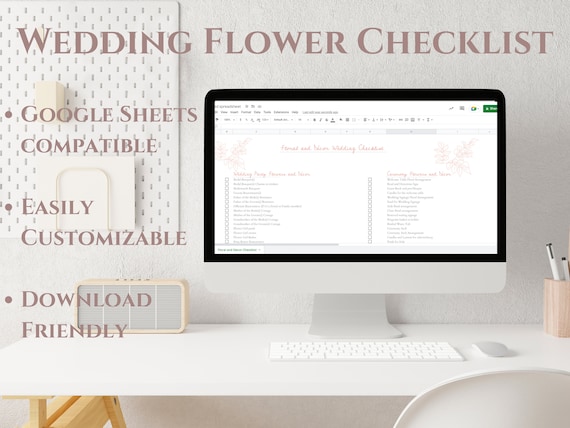 Wedding Flower Checklist Wedding Planning Checklist - Etsy