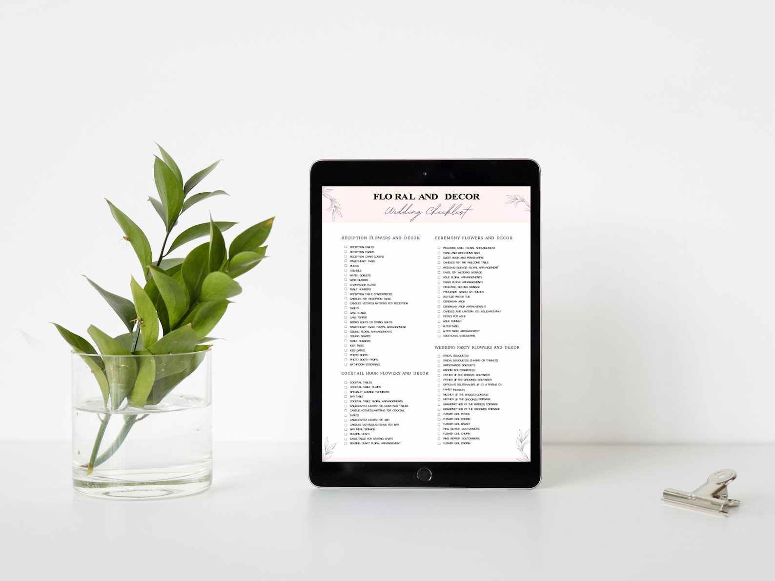 Wedding Flower Checklist | Wedding Planning Checklist | Fillable ...