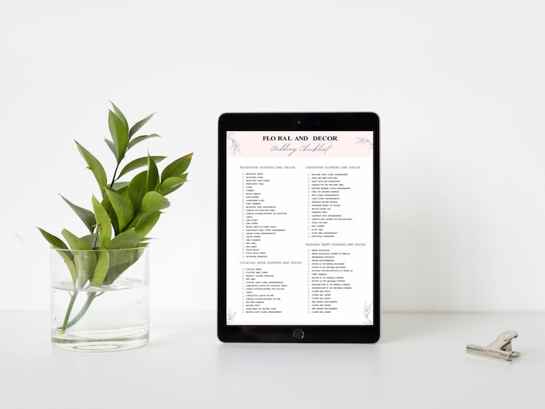 Wedding Flower Checklist | Wedding Planning Checklist | Fillable ...
