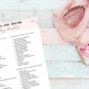 Wedding Flower Checklist | Wedding Planning Checklist | Fillable ...