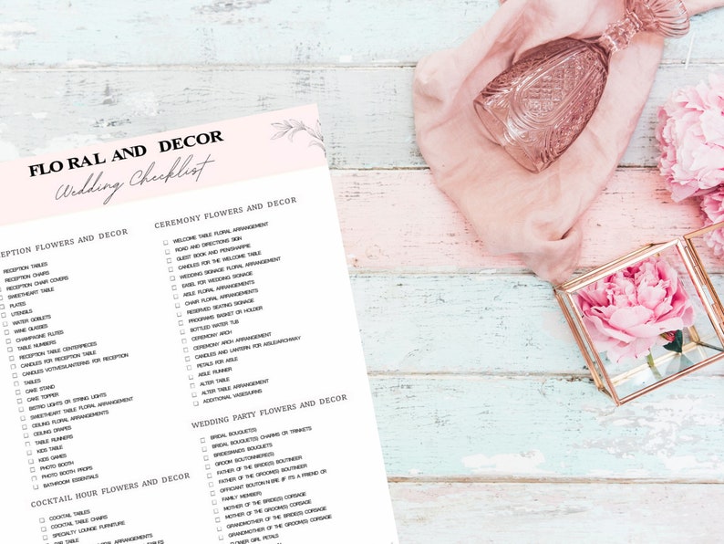 Wedding Flower Checklist | Wedding Planning Checklist | Fillable ...