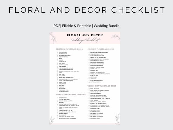 Wedding flower checklist printable 60 photos - Astyledwedding.com
