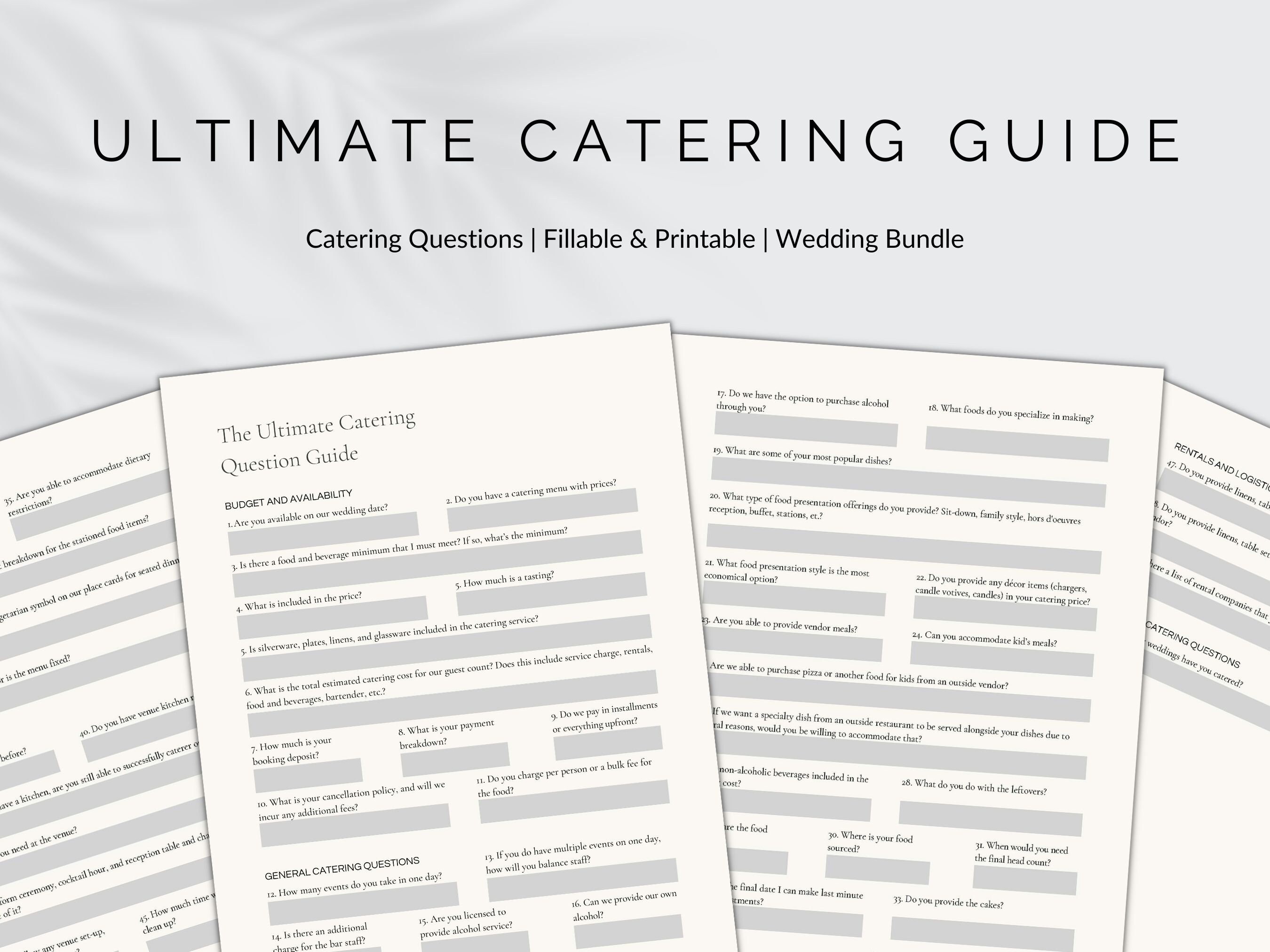 Wedding Vendor Questions Guide Event Vendor Questions Guide Wedding ...