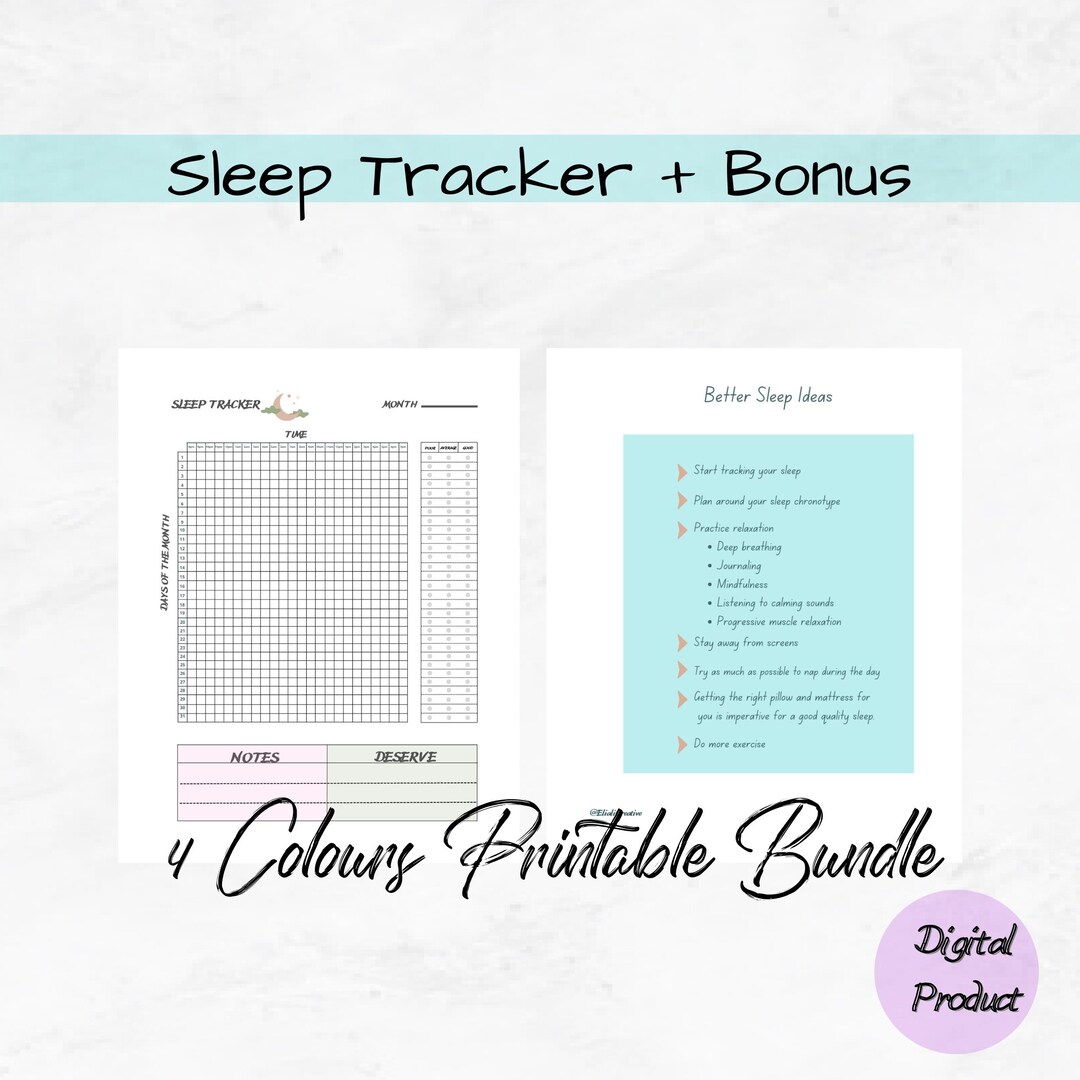 Monthly Sleep Quality Chart, Track Nightly Sleep Quality Each Day Sleep ...
