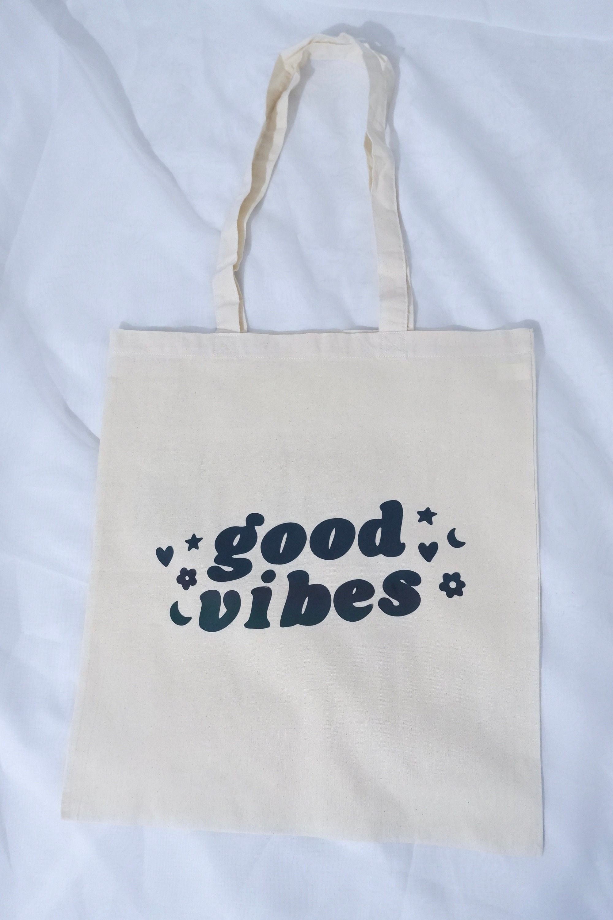Good Vibes Holographic Tote Bags Canvas Tote Bag Black - Etsy