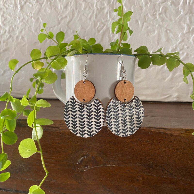 Wooden Earrings - Etsy
