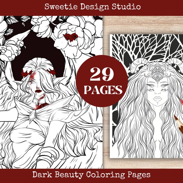 Horror Beauty Coloring Page - Etsy