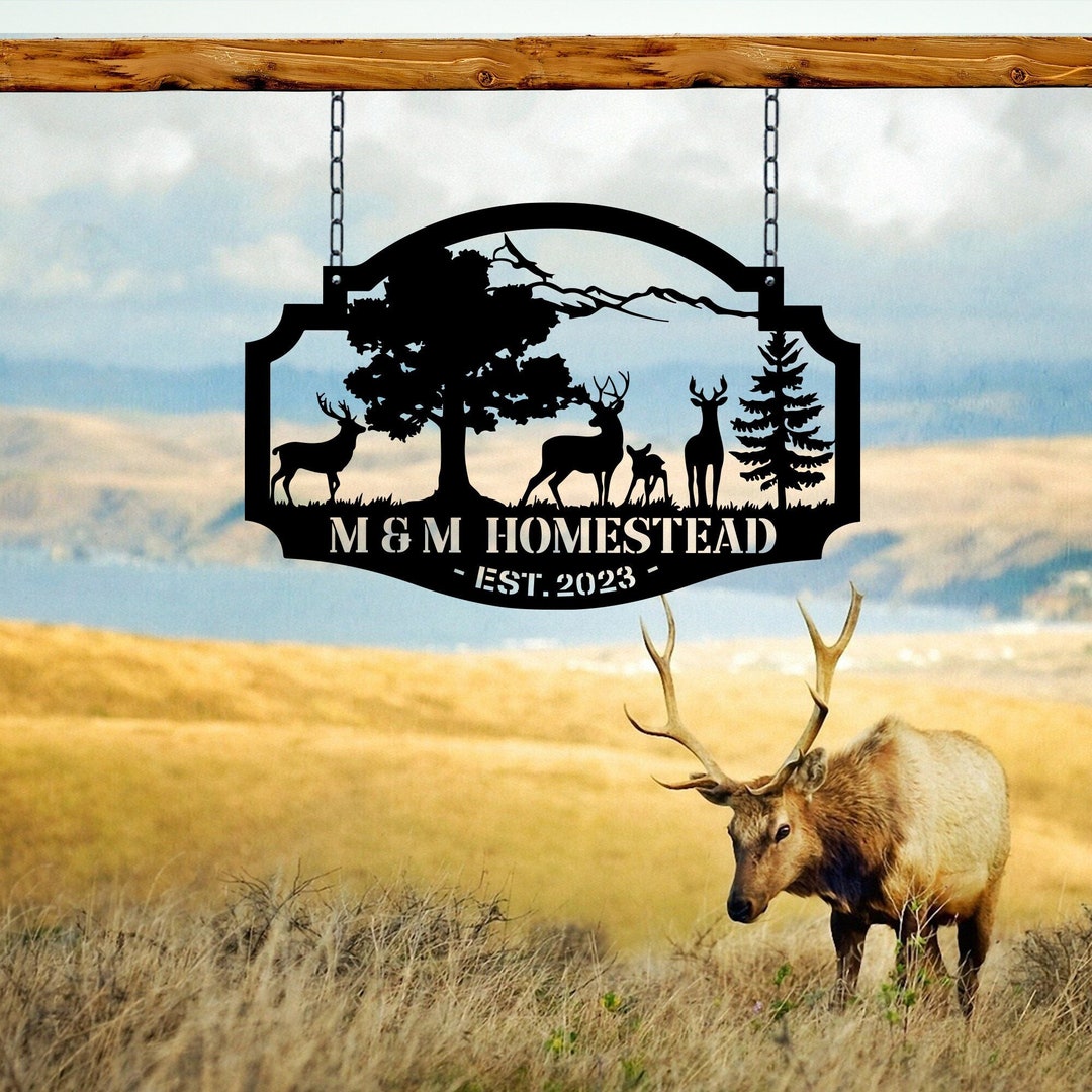 Custom Metal Deer Sign Deer Family Metal Sign Cabin Sign - Etsy Canada