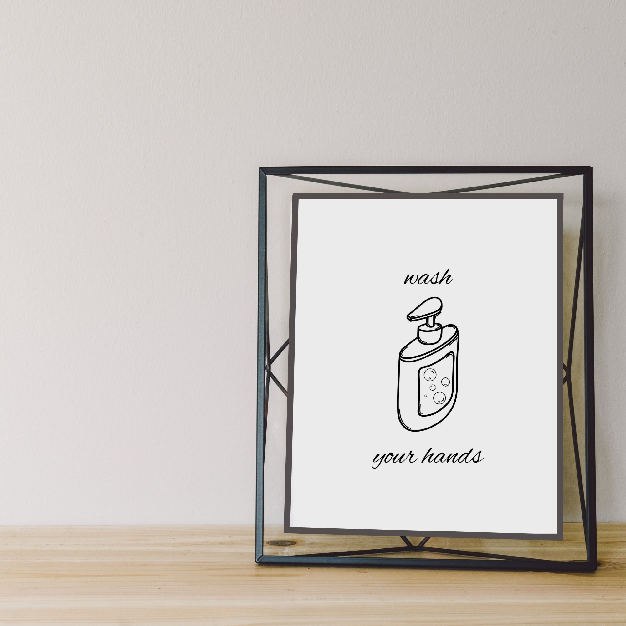 Bathroom Sign Art, Wash Your Hands Sign, Digital Printout Decor ...