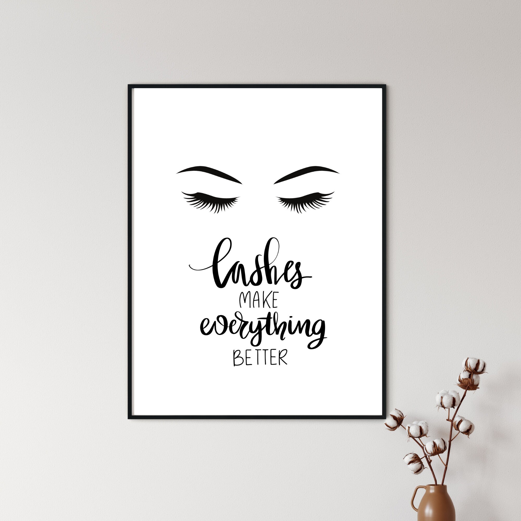 Vanity Printable Sign, Lashes Makeup Decor, lashes Make Everything ...