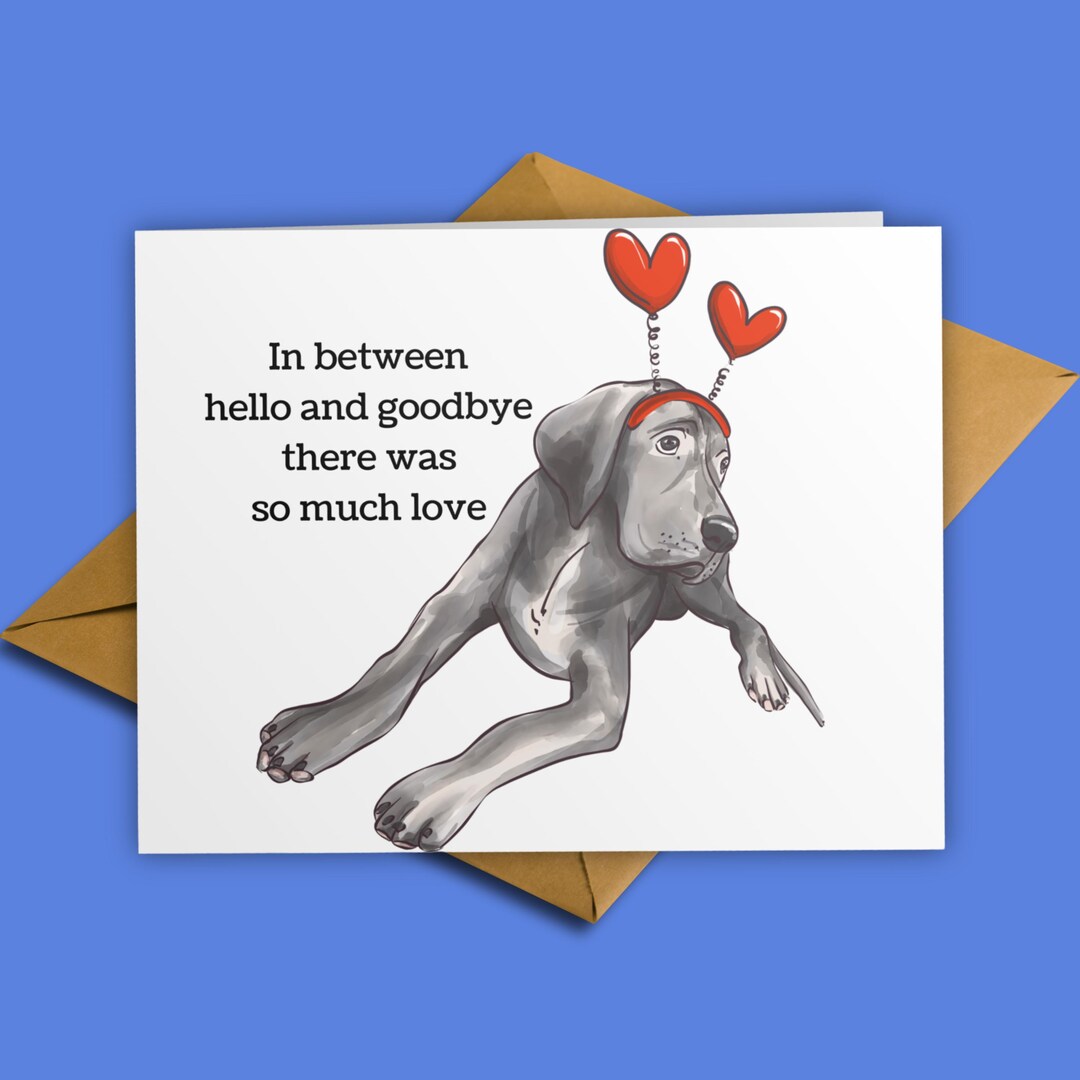 Dog Loss Sympathy Card: Heartfelt Pet Memorial Card - Etsy