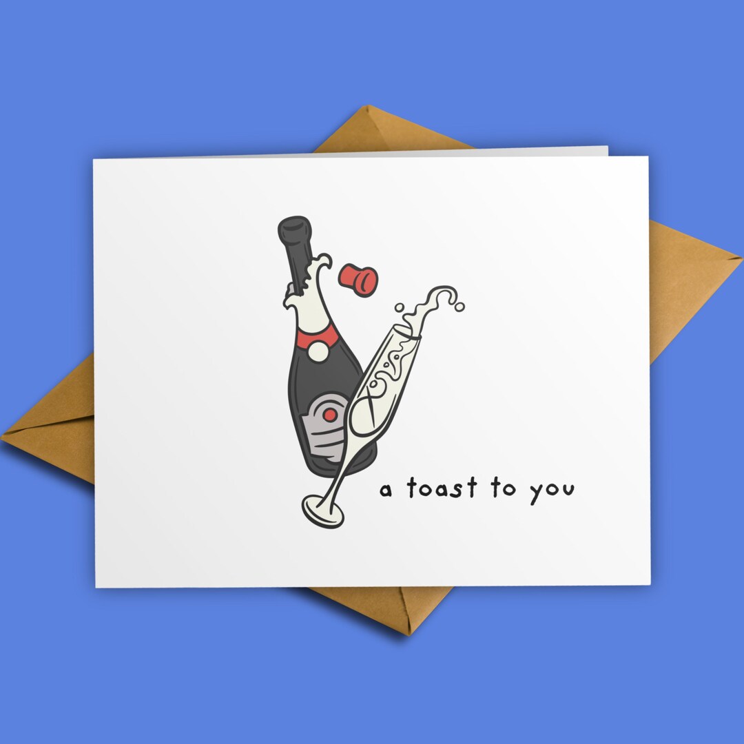 A Toast to You Card: Wedding, Graduation, Congratulations - Etsy