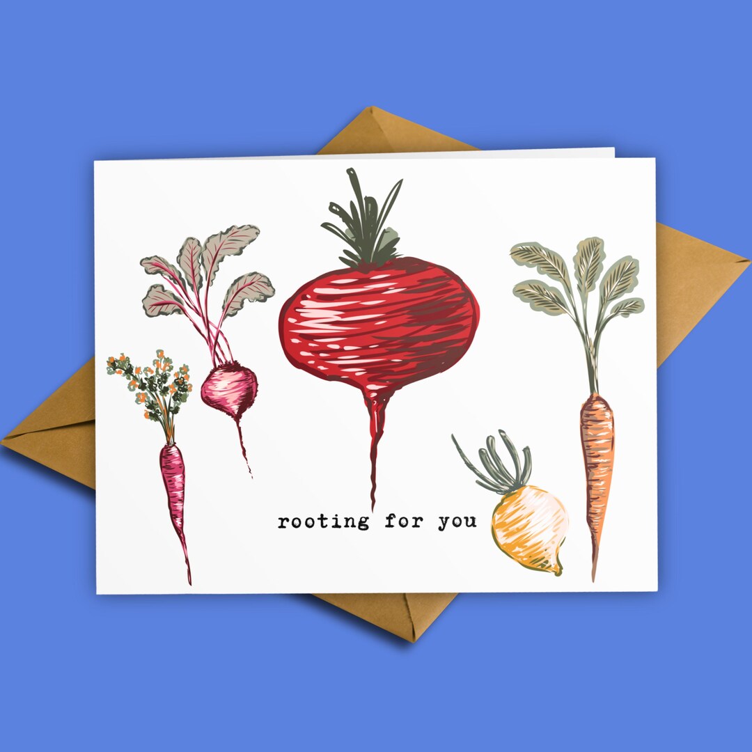 Rooting for You Card: Vegetable Pun Encouragement Greeting - Etsy