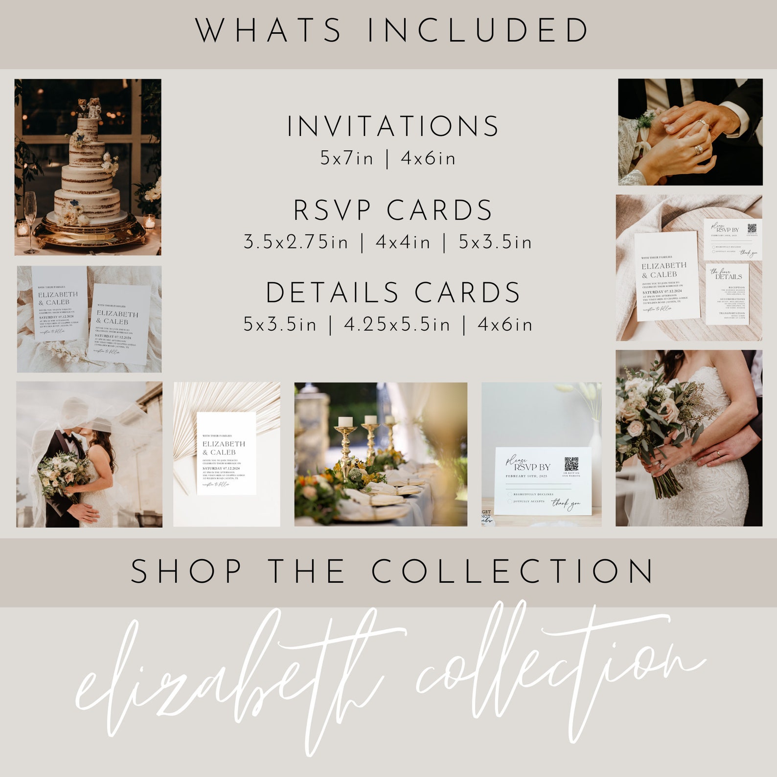MODERN Wedding INVITATION Suite QR Code Editable Template - Etsy