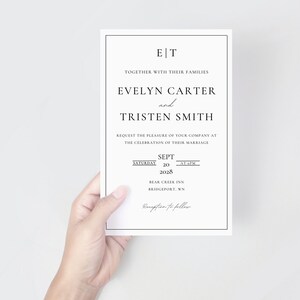 MONOGRAM MINIMALISTIC Wedding Invitation Suit Template - Etsy