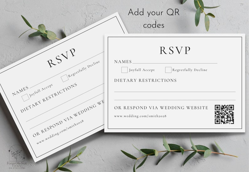 MONOGRAM MINIMALISTIC Wedding Invitation Suit Template - Etsy