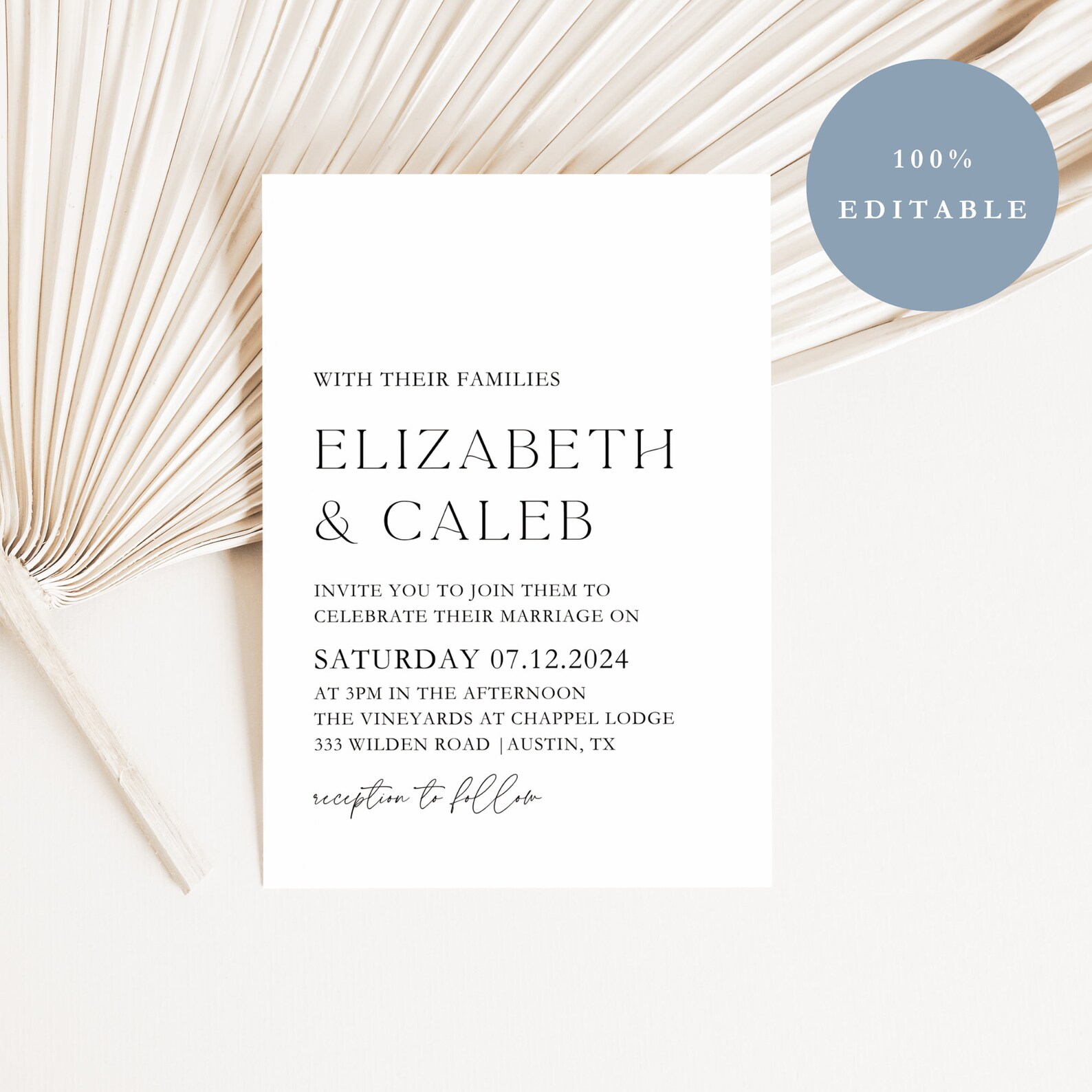 MODERN Wedding INVITATION Suite | QR Code | Editable Template | Instant ...