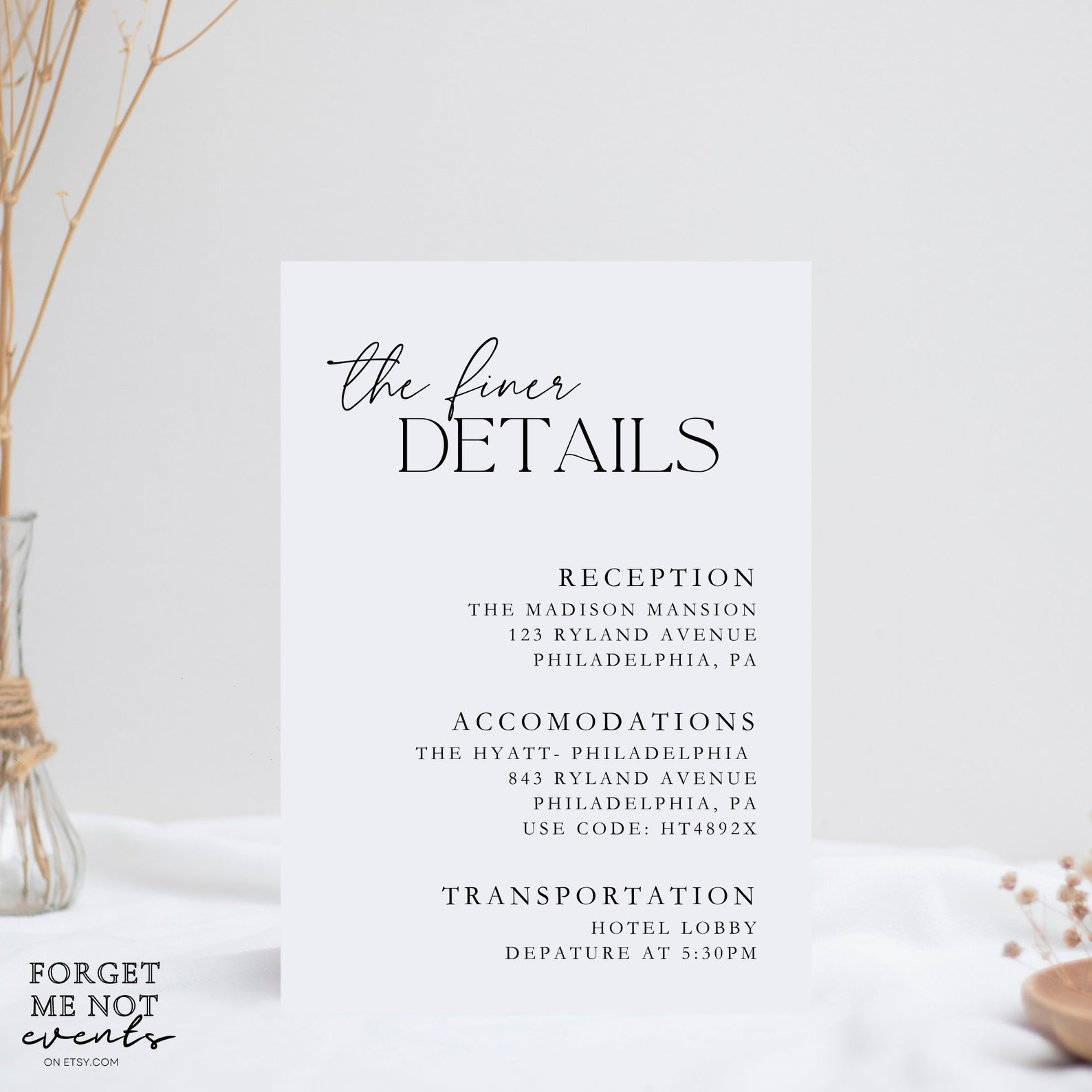 MODERN Wedding INVITATION Suite QR Code Editable Template - Etsy