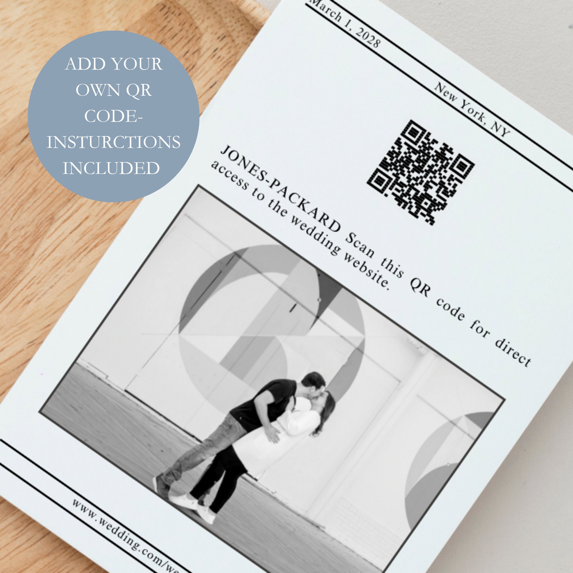 Newspaper SAVE THE DATE Template Diy Bride Editable Template Instant ...