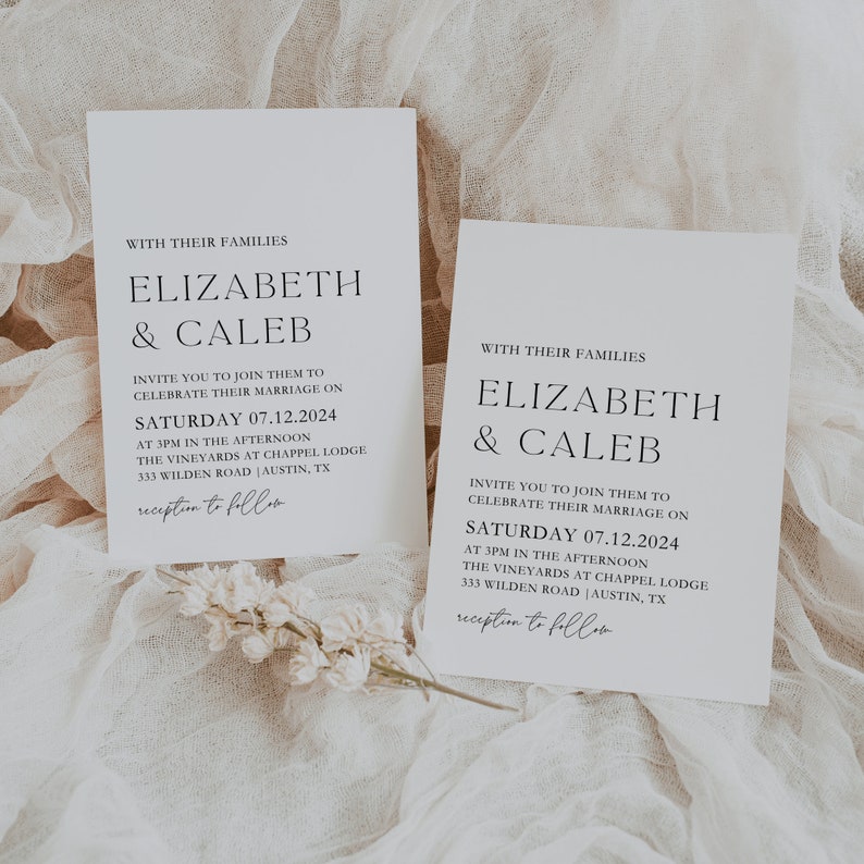 MODERN Wedding INVITATION Suite | QR Code | Editable Template | Instant ...