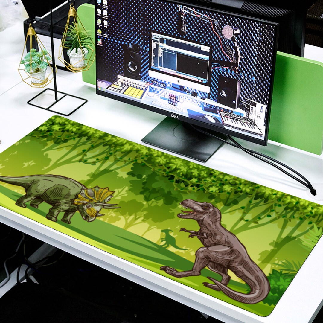 T-rex Vs Triceratops Dinosaur | Mouse Pad | XL | Desk Mat | Gaming ...