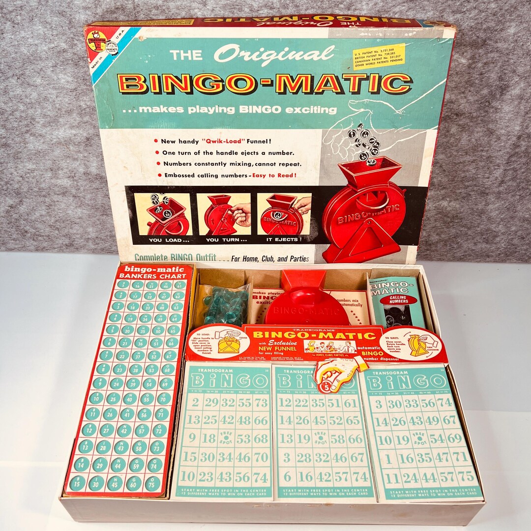 Transogram BINGO-MATIC Complete BINGO Party Game W/ 30 Player Boards ...