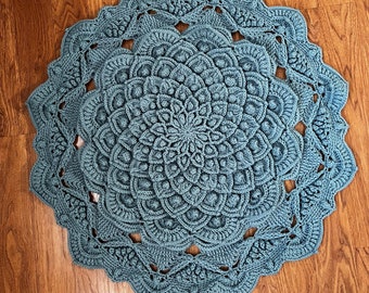 Blue Mandala Rug - Etsy