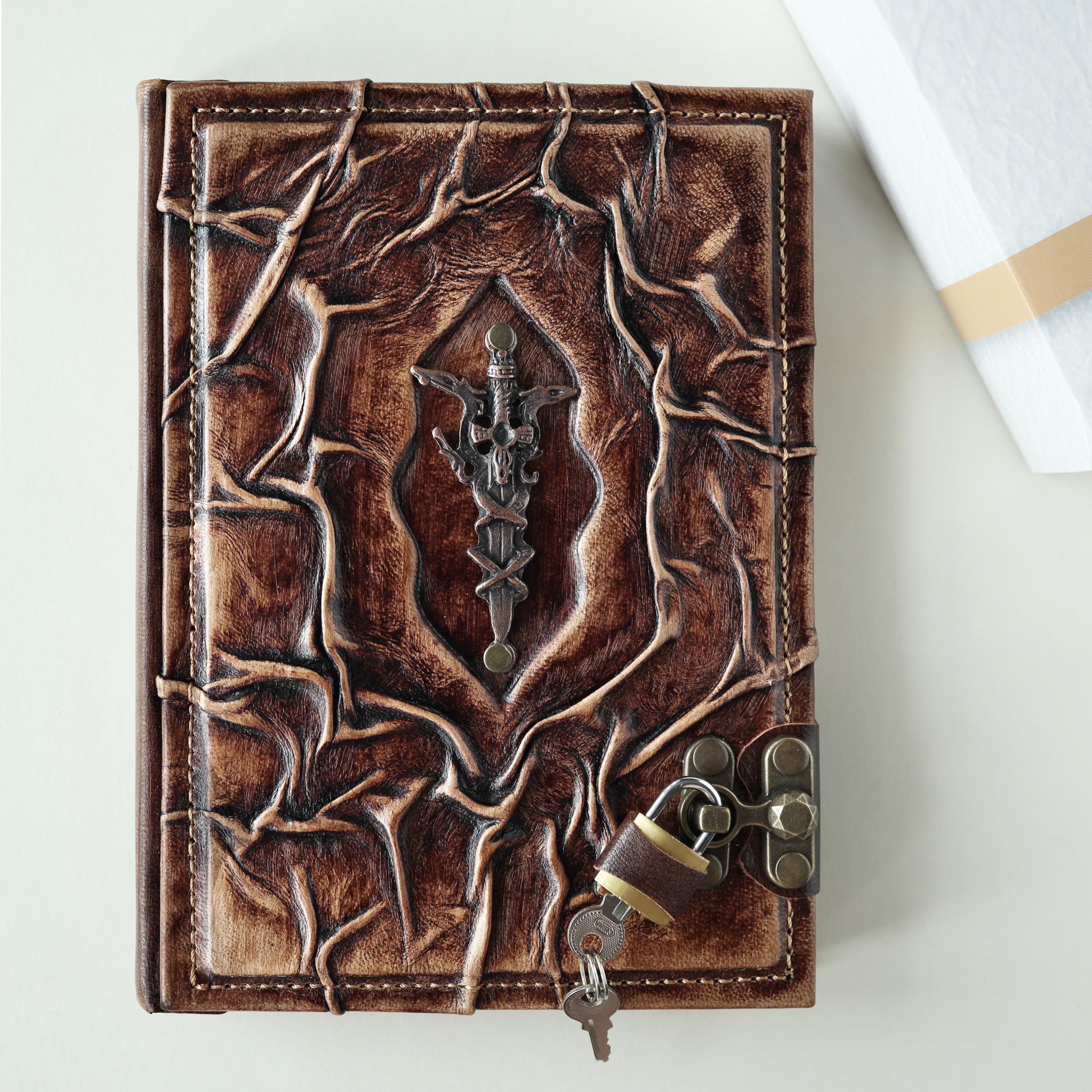 Excalibur Design With Lock and Key Handmade Genuine Leather Journal ...