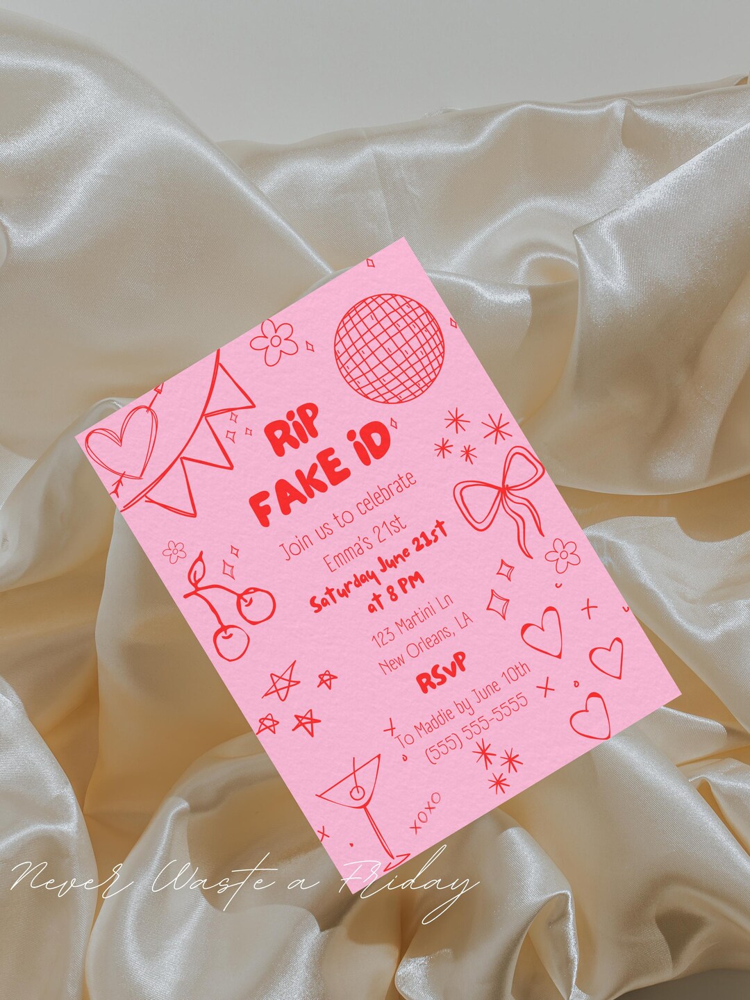 RIP Fake ID Invitation Template - Etsy