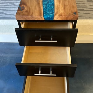 Sycamore Epoxy File Cabinet, Live Edge Epoxy File Cabinet, Epoxy File ...