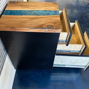 Sycamore Epoxy File Cabinet, Live Edge Epoxy File Cabinet, Epoxy File ...