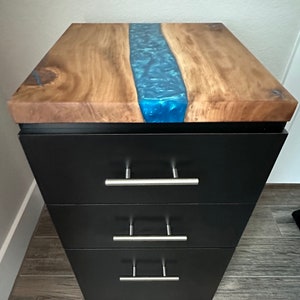 Sycamore Epoxy File Cabinet, Live Edge Epoxy File Cabinet, Epoxy File ...