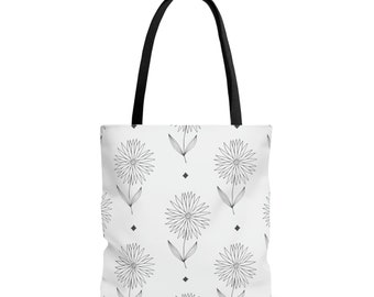 Summer Blossom Bookbag, White Flower Bouquet Farmers Market Tote Bag ...