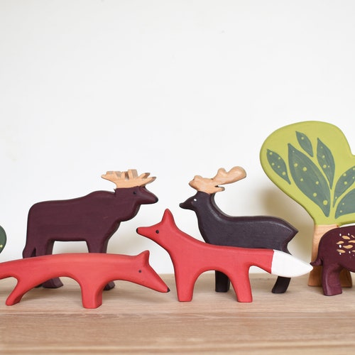 Waldorf Inspired Wooden Forest Animals / Wild Animals Play - Etsy