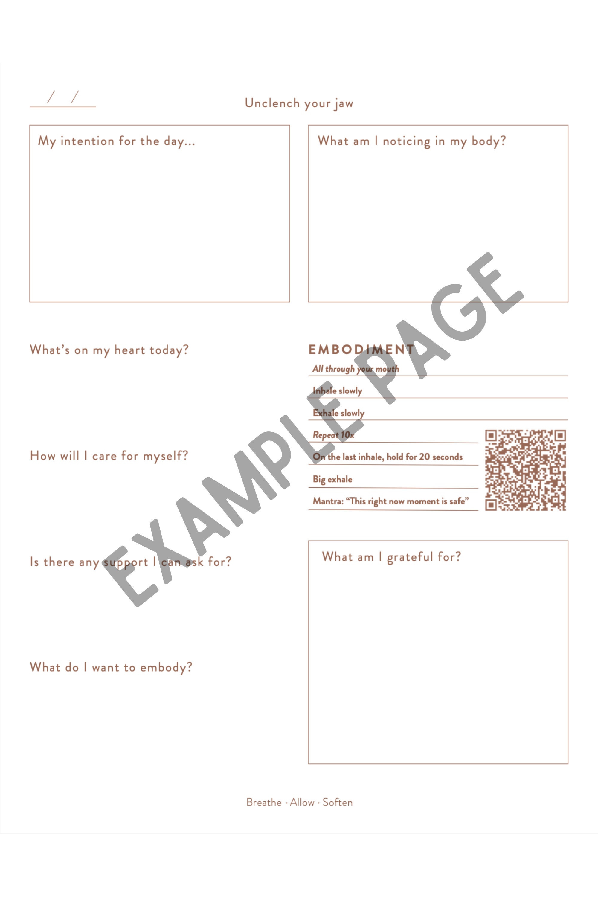 The Embodied Journal (instant Download) - Etsy