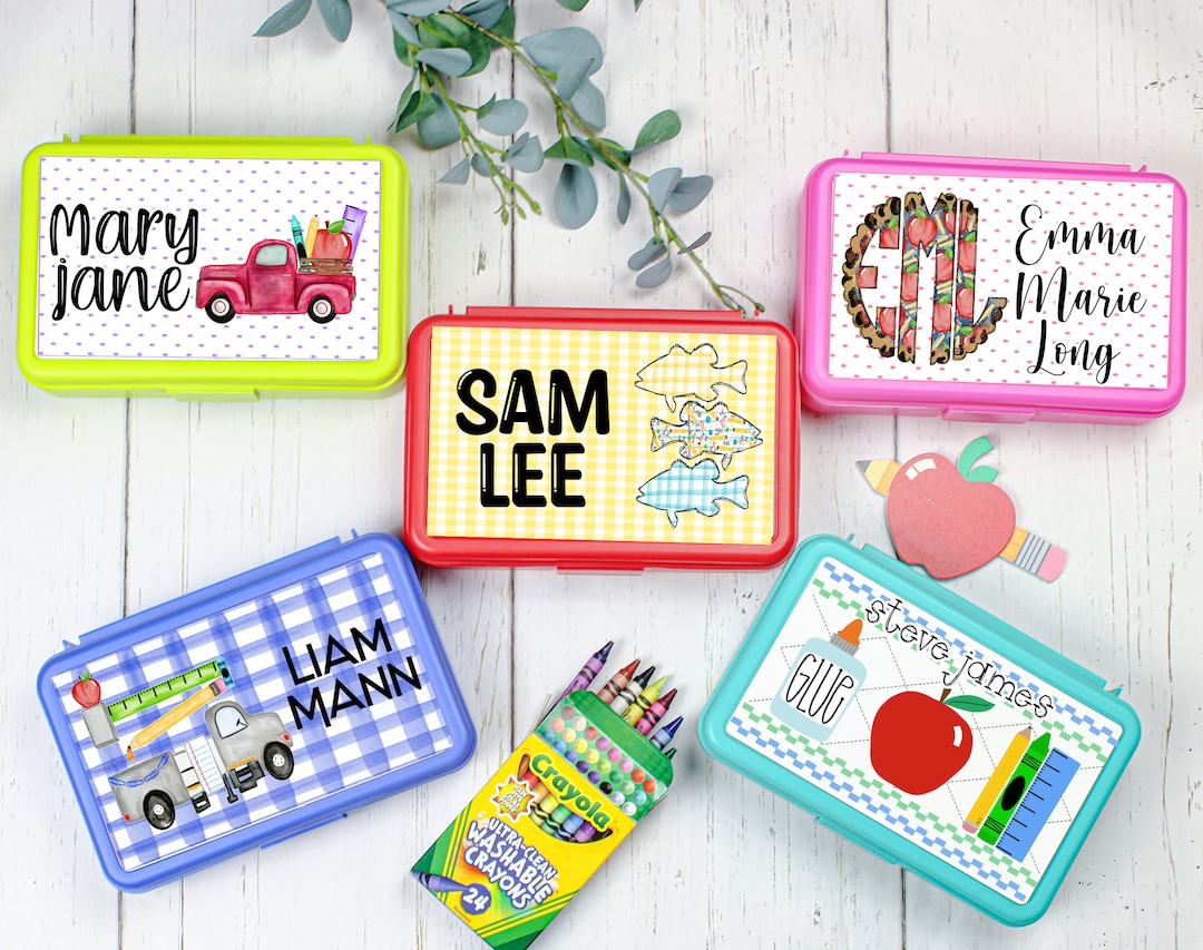 Back to School Crayon Box, Crayon Box, Personalized Crayon Box, Custom ...