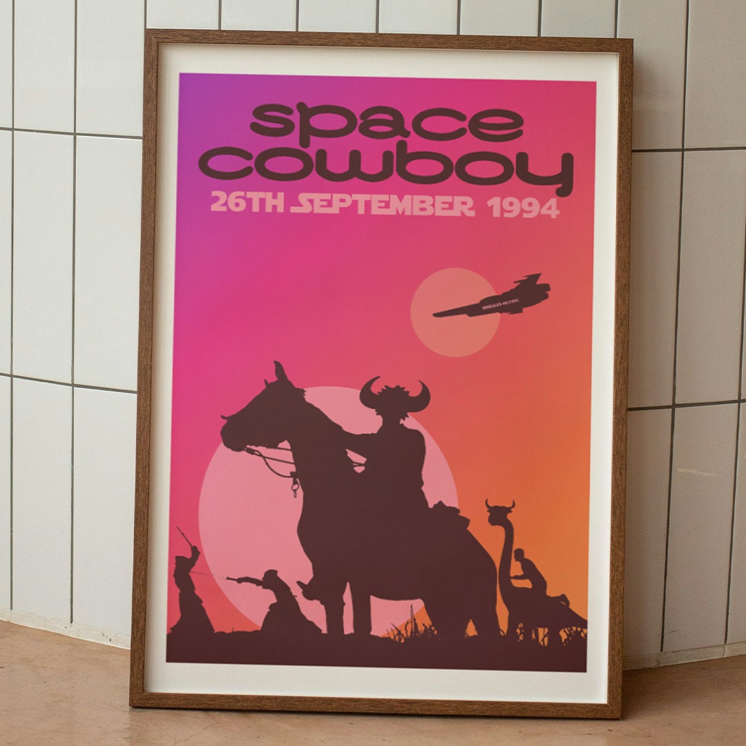 Space Cowboy Print | Music Print | Music Poster | Wall Art | A5 A4 A3 ...