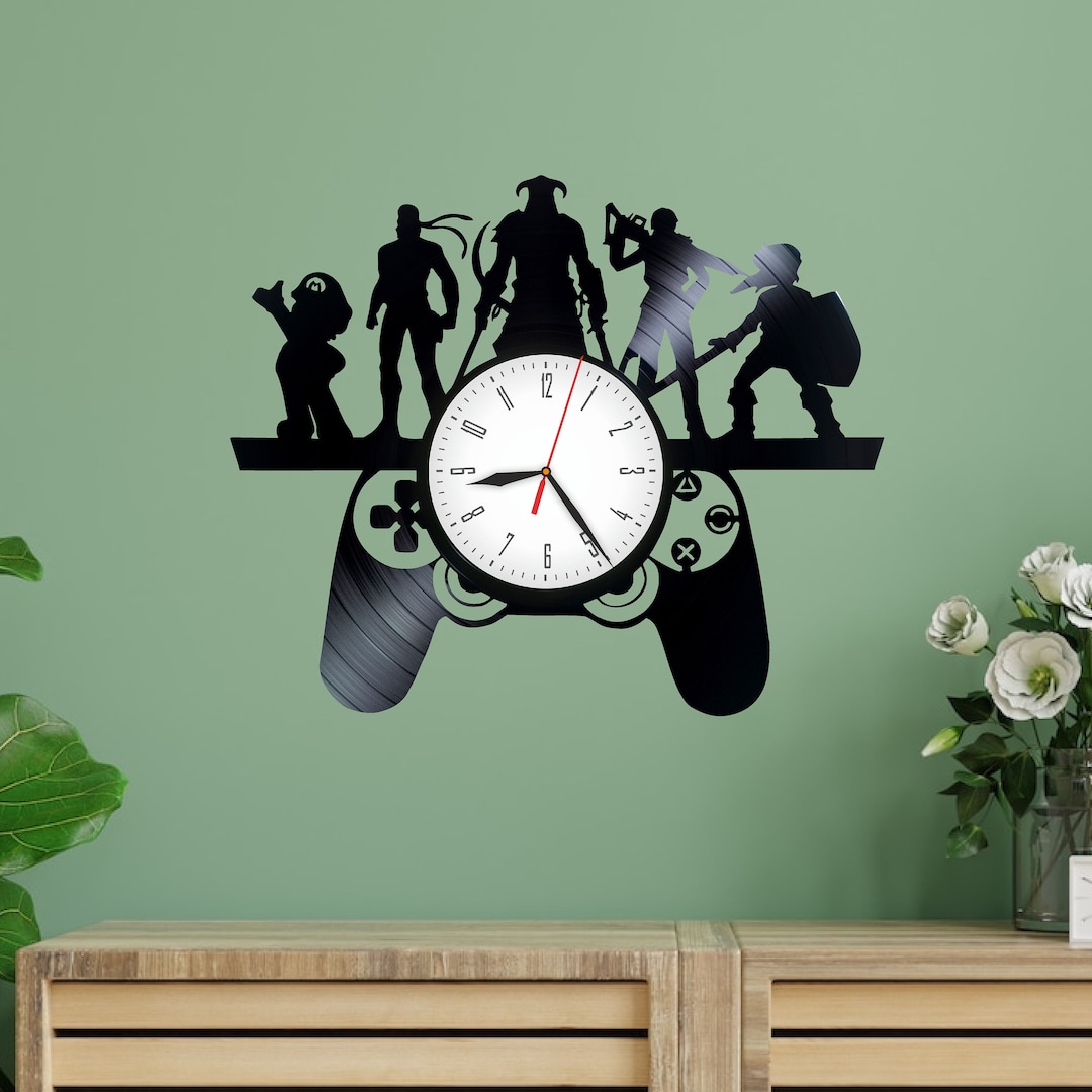 Video Game Vinyl Record Wall Clock 12 Modern Home - Etsy