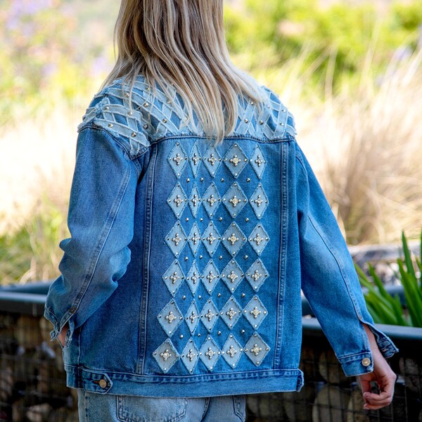 Hand Embroidered Jean Jacket - Etsy