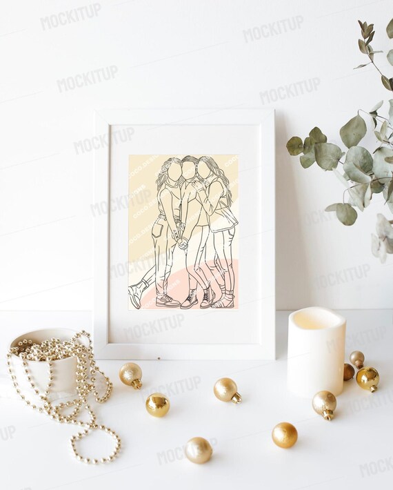 Lineart Friends Abstract Art Print Bedroom Bathroom Decor - Etsy