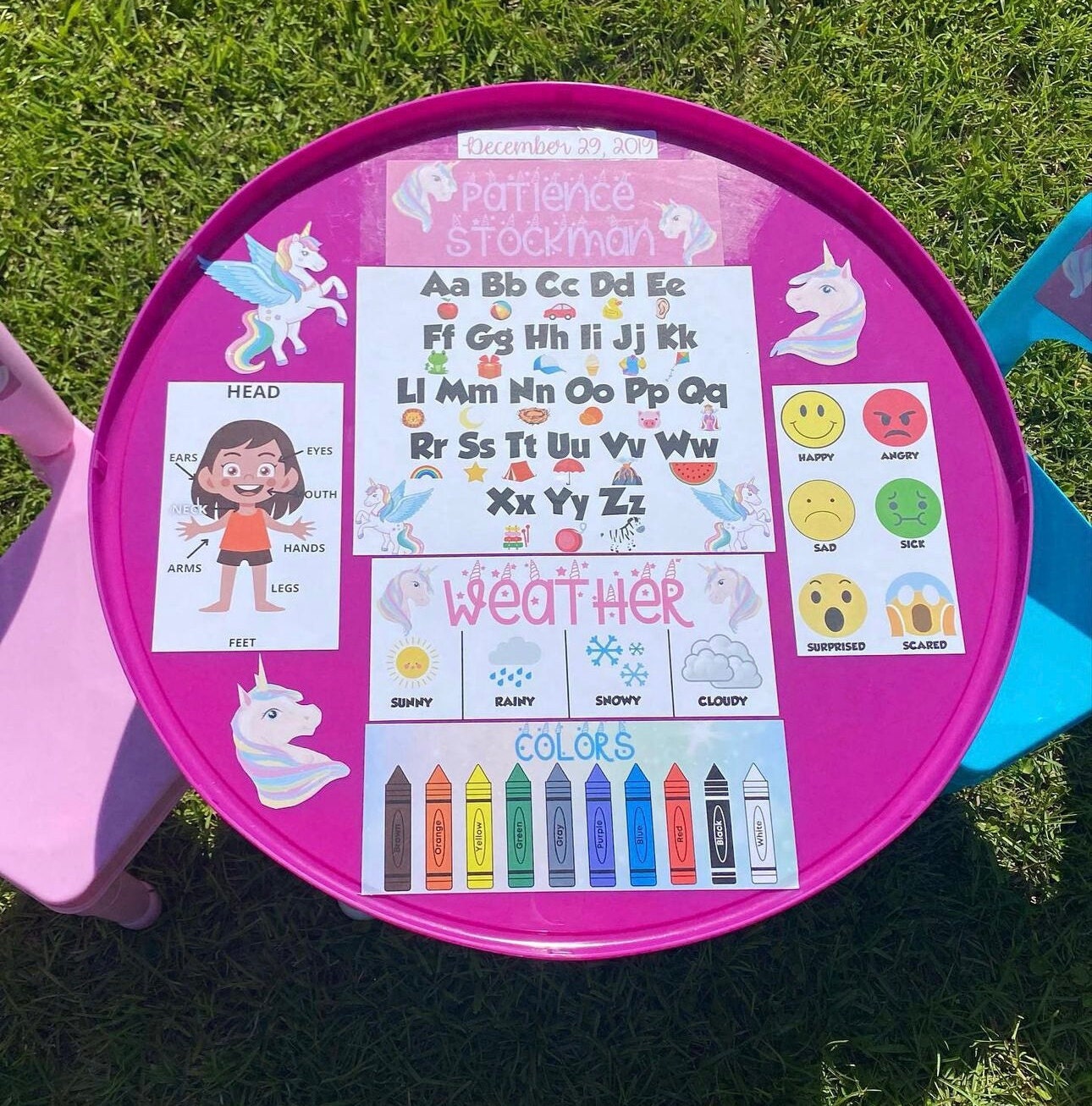 Character Learning Table Etsy