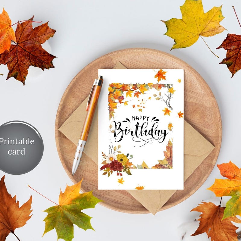 Fall Birthday Cards - Etsy
